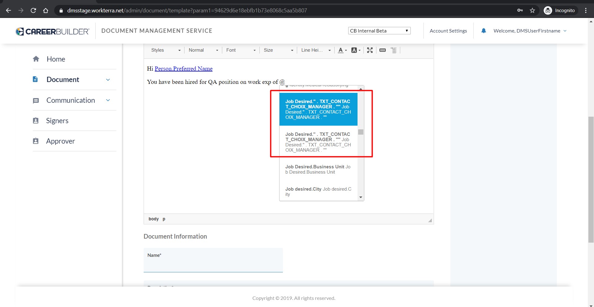 Dms 2232 Unknown Values Are Appearing In Auto Drop Down Of Text Template Workterra Jira